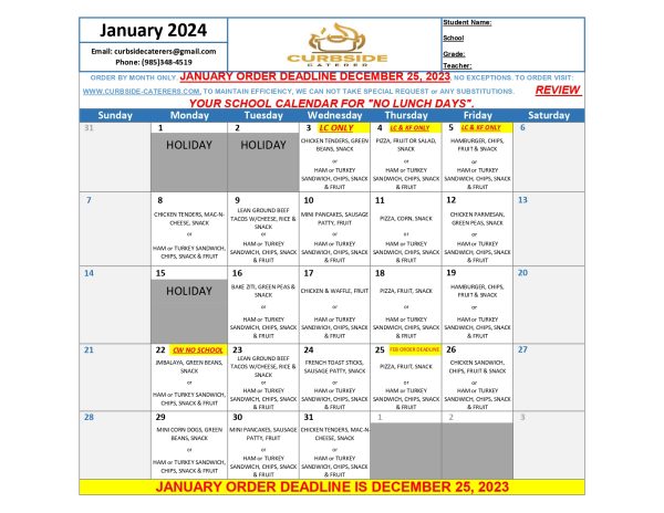 School lunch – Curbside Caterers