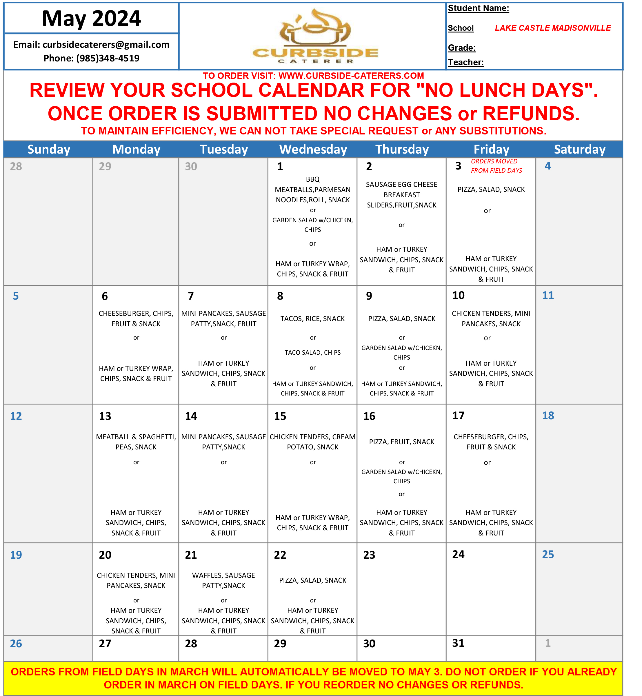 Lake Castle Madisonville – Curbside Caterers